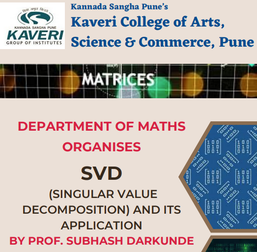 Session on Singular Value Decomposition(SVD) and its Application ...