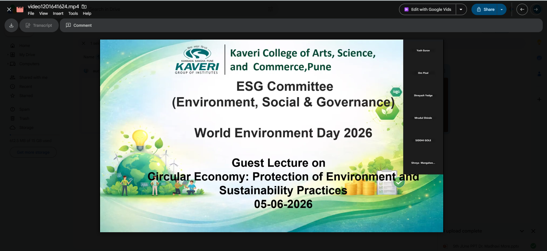 A Guest Lecture on “Circular Economy: Environment Protection and ...